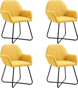 vidaXL Jídelní židle 4 ks textil [277100] Barva: Žlutá