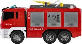 TEDDIES Auto hasičské 25 cm / Plast / Na setrvačník / Světlo a zvuk /