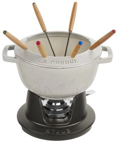 Staub Fondue sada 20 cm/2,35l bílá lanýžová, 140020107