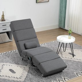 HOMCOM polohovací křeslo s masážní funkcí elektrické lounge křeslo masážní křeslo s vysokým opěradlem, dálkové ovládání, skládací TV křeslo s 5 režim…