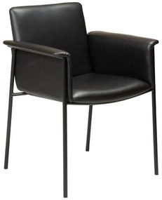 OnaDnes -20% ​​​​​Dan-Form Černá koženková jídelní židle DAN-FORM Vale s područkami