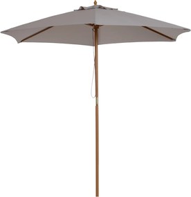 Outsunny Slunečník Ø 250 cm, Slunečník s Kloubovým Mechanismem, Balkonový Slunečník, Plážový Slunečník z Bambusu, Odolný Větru, Sluneční Ochrana pro B