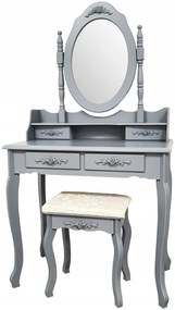 Kvalitní toaletní stolek se židlí v šedé barvě