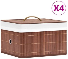 Bambusové úložné boxy 4 ks hnědé 320768