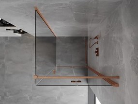 Mexen Mist-F T, 1-křídlý ​​skládací sprchový kout pravý 95 x 95 cm, čiré sklo, měděný matný profil, 8A6T-095-095-65-00-P