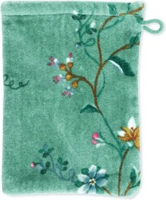 Pip Studio ručníky z bavlněného froté Les Fleurs, zelené (Luxusní ručníky z bavlněného froté v designu Les Fleurs v zelené barvě)
