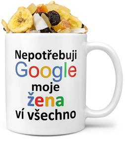 Hrnek Google - Žena (Náplň hrníčku: Tropická směs)