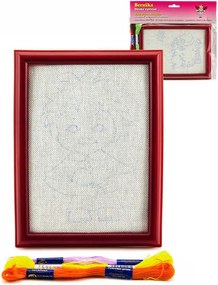 _Ostatní 1_ Vyšívání set rámeček na pověšení s předlohou a přízí 3ks různé druhy v sáčku 10070012
