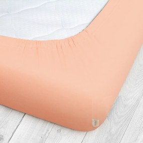 Jersey prostěradlo meruňkové na výšku matrace do 30 cm Velikost: 160 x 200