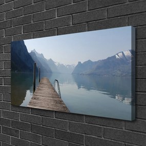 Obraz na plátně Molo Jezero Hory Krajina 120x60 cm