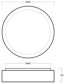 Osmont Eris 4, kulaté stropní svítidlo z triplexového skla LED 35W 4000K, prům. 54cm, IP43