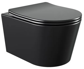 BPS-koupelny Závěsná WC mísa se SoftClose sedátkem HYD-4667, černá mat
