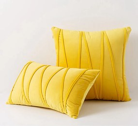 Útulný sametový povlak na polštář 50 x 50 cm Barva: Žlutá