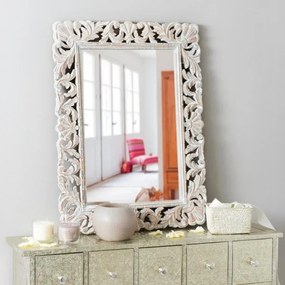 Indický nábytek - Zrcadlo 60x90 Retro ručně vyřezávané z masivu mango
