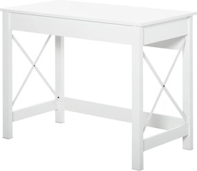 HOMCOM Moderní Stůl Snadno Sestavitelný Počítačový Stůl pro Kancelář, Ložnici nebo Učení 105x50x76 cm Bílý | Aosom