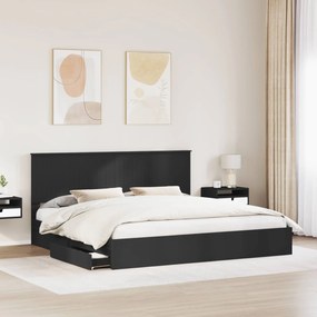 Postel s úložným prostorem Černá 200 x 200 cm Kompozitní dřevo 3411174
