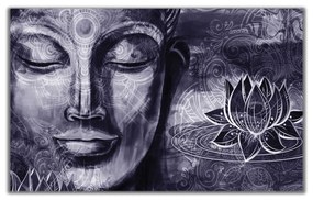 Malvis ® Abstraktní obraz fialový Buddha Velikost (šířka x výška): obdélník - 100x60 cm