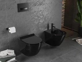 Mexen Lena Rimless závěsné WC se sedátkem s pomalým zavíráním, černá - 30224070