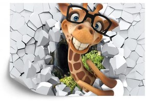 Fototapeta Smějící Se Žirafa S Brýlemi Hladký vinyl 450x300