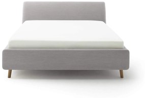 Čalouněná postel lemina s úložným prostorem 160 x 200 cm světle šedá MUZZA