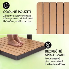 Blumfeldt Sumatra Breeze Square zahradní sprcha WPC hliník 70x55 cm hranatá