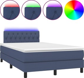 Box spring postel s matrací a LED modrá 120x190 cm textil 3270066