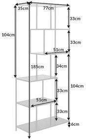 Designový regál Maille 185 x 77 cm mramor antracit