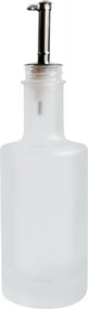 Skleněná láhev na olej 200 ml bílá mléčná s nerezovou nálevkou VILO
