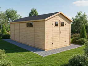 nejzahradnidomek.cz - Dřevěný domek KONVALINKA - Premium, barva natur, (2,7 × 6,45 m), S_KONVAL2