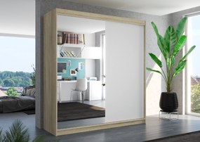 ADRK Furniture Skříň s posuvnými dveřmi a zrcadlem DELLA 200 ADRK-SW-DEL-SW-200