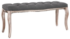 Lavice se lněným čalouněním 110 x 38 x 48 cm tmavě šedá 245360