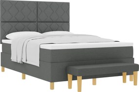 Postel s boxspringem s čelo Tmavě šedá 200 x 140 cm textil 3344381