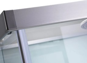 BPS-koupelny Hydromasážní box HYD-AL100 levý, 100x80 cm, kartáčovaný chrom/transparent