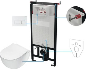 Deante WC set Peonia 6v1, podomítkový systém + toaleta -