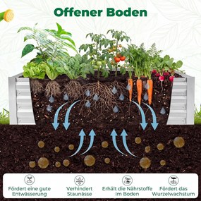 Costway Vyvýšený záhon se skleníkovým květináčem vyrobený z pozinkovaného kovu