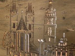 Li-Go "Hradec Králové" světelný obraz 230V 100x70cm provedení povrchu: dub světlý
