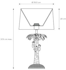 Lucide 10505/81/02 - Stolní lampa COCONUT 1xE27/60W/230V zlatá/zelená