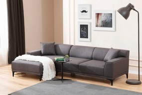 Designová rohová sedačka Dellyn 250 cm antracitová - levá