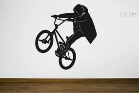 Lepy.cz Samolepka na zeď BMX - doskok Velikost (šířka x výška): 50x53cm, Barevná varianta: Bílá