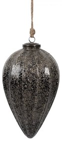 Černá skleněná vánoční ozdoba L - Ø 17*26 cm