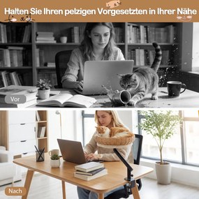 Costway 360° Otočné lůžko pro kočky na stůl s odnímatelným plyšovým polštářem