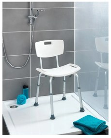 Sedací stolička s opěradlem do sprchy Wenko Stool With Back, 54 x 49 cm