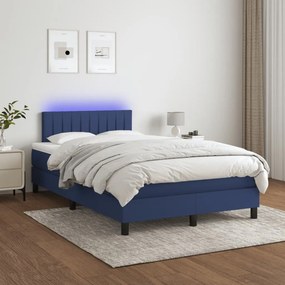 Box spring postel s matrací a LED modrá 120 x 200 cm textil 3133307