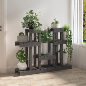 Stojan na rostliny šedý 104,5x25x77,5 cm masivní borové dřevo - Default Title