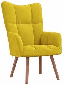 Relaxační křeslo hořčicově žluté samet 328058