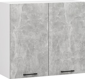 Závěsná kuchyňská skříňka Olivia W80 H720 bílá/beton
