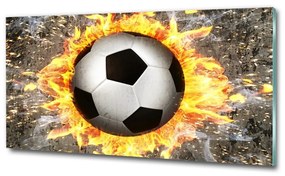 Wallmuralia Foto obraz sklo tvrzené Hořící fotbalový míč 100x50