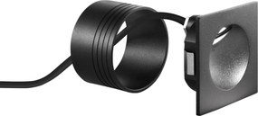 FAN INC-ONYX-Q1 NERO Zápustné venkovní svítidlo LED Onyx, černé, hliník, 2 W, 420 lm, 4000 K, IP54, 8 x 8 x 4 cm - FANEUROPE