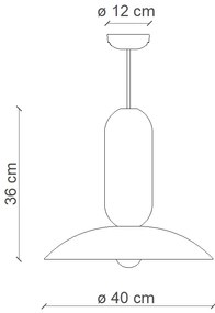 Ferroluce Závěsné svítidlo PAU, ∅ 40 cm, v. 36 cm, 1xE27