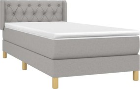 Box spring postel s matrací světle šedá 80 x 200 cm textil 3130465